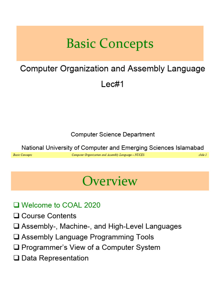 COAL 2020: Computer Org & Assembly | PDF | Assembly Language | Computer Programming