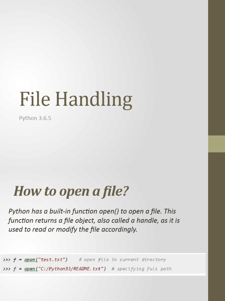 File Handling | PDF