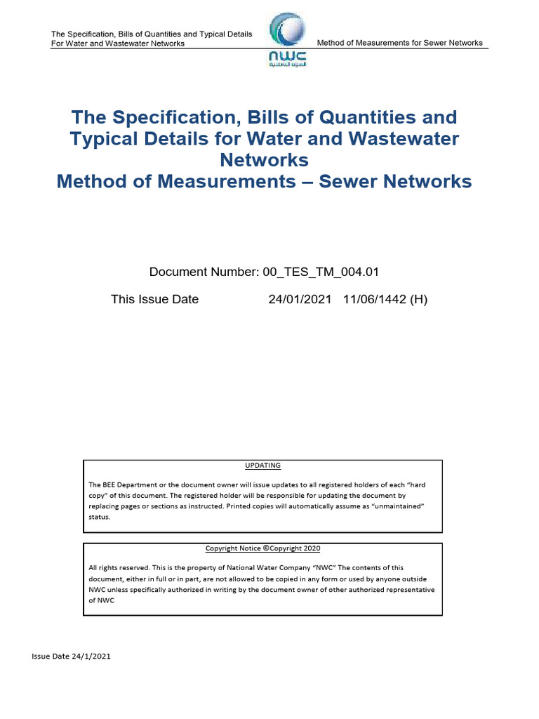 Method of Measurements For Sewer Networks-3 | PDF | Photovoltaics ...