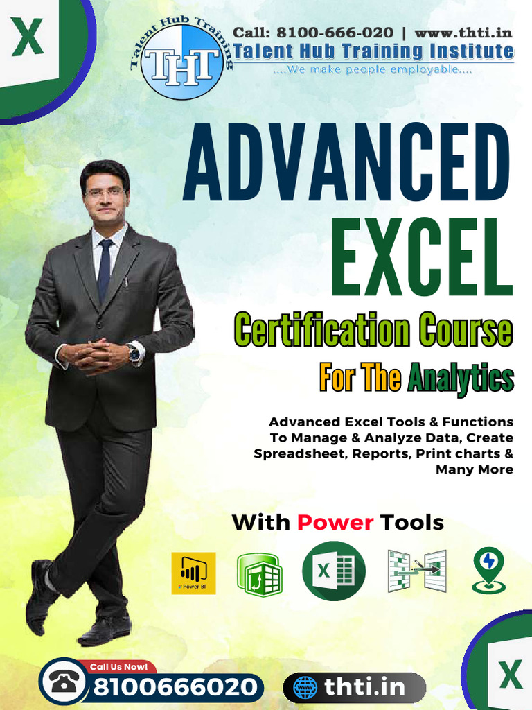 Advance Excel MIS Plus - Brochure-THTI-Kol | PDF | Recruitment | Microsoft Excel