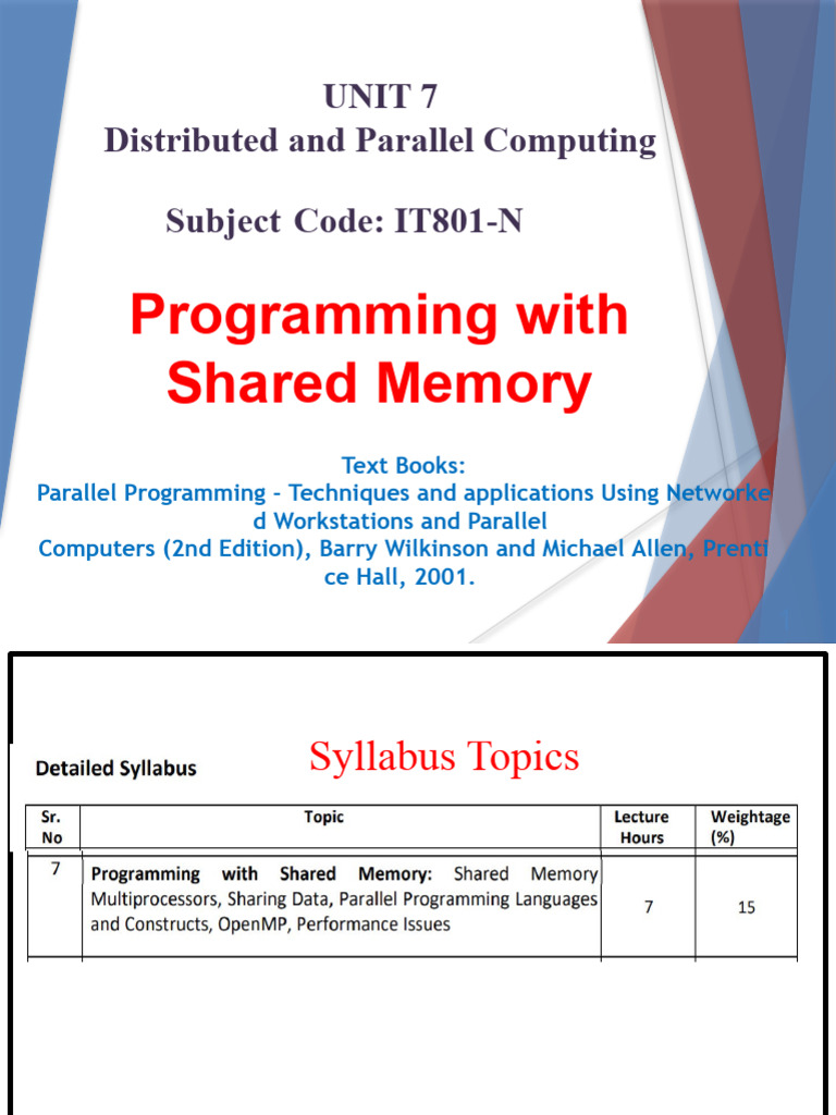 Shared Memory Programming Techniques | PDF | Parallel Computing ...