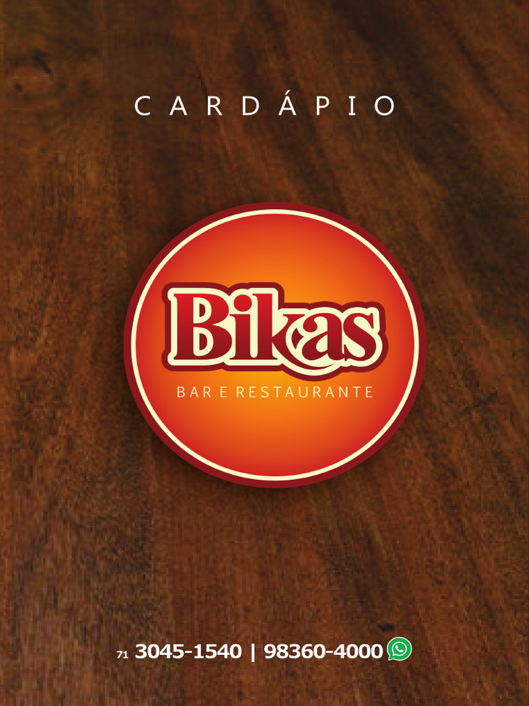 Cardapio Bikas Principal 2024 | PDF