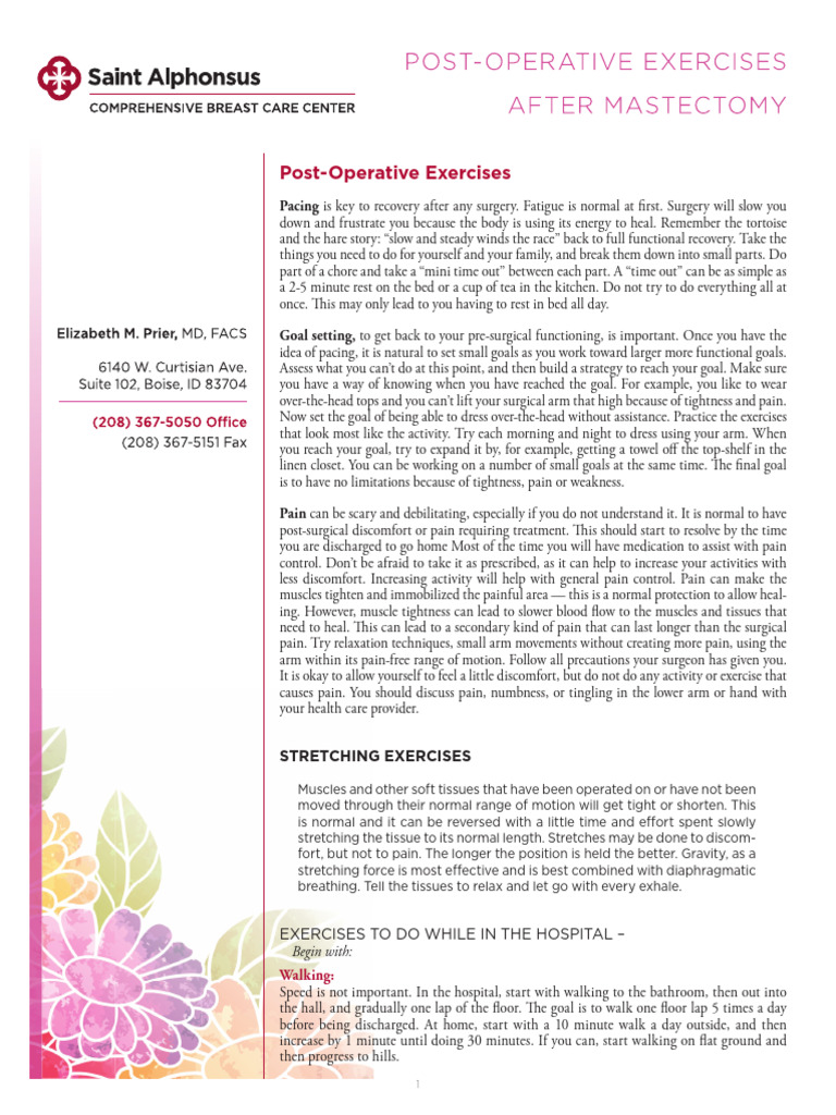 Post-Op Exercises | PDF | Anatomical Terms Of Motion | Musculoskeletal ...