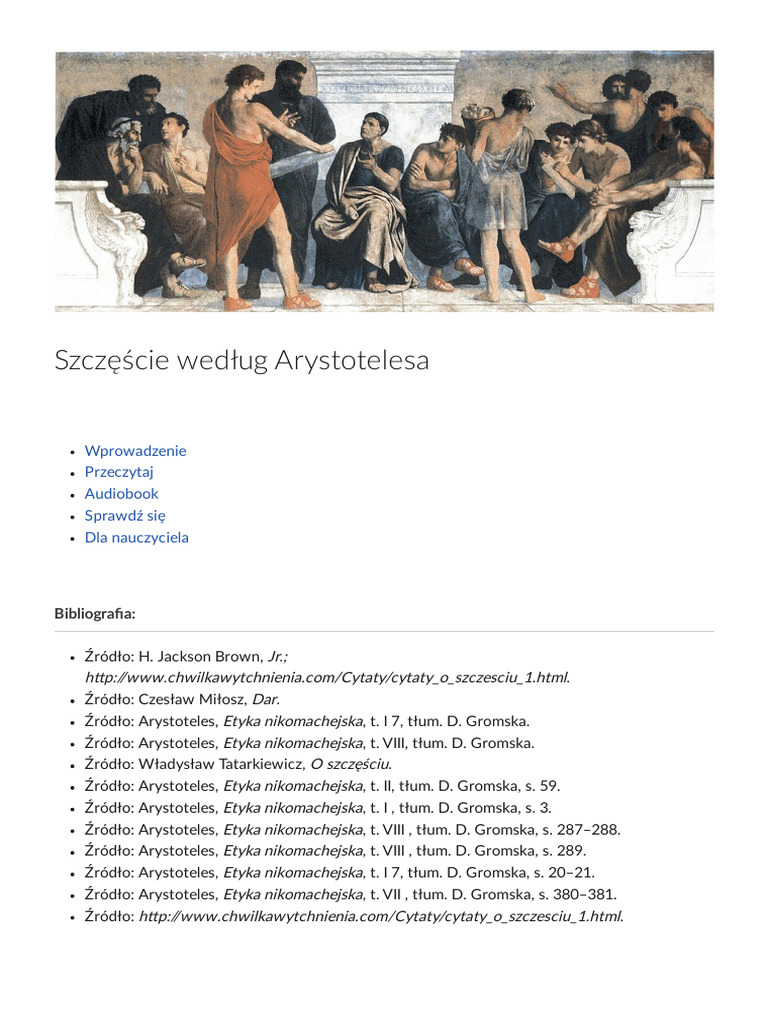 Szczescie Wedlug Arystotelesa | PDF