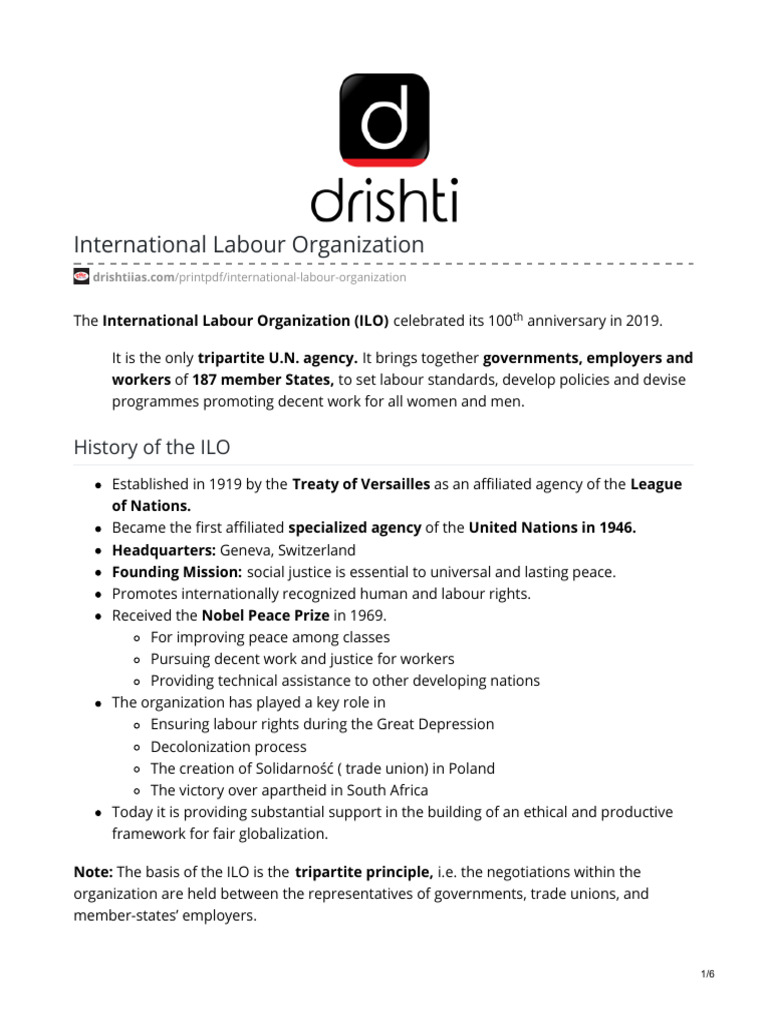 International Labour Organization | PDF | International Labour ...