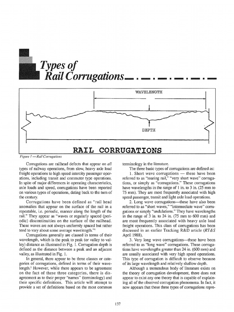 Types of Rail Corrugatuons | PDF