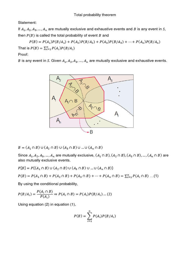 6 Total probability theorem and Bayes theorem | PDF | Probability ... 6 Total probability theorem and Bayes theorem | PDF | Probability ...