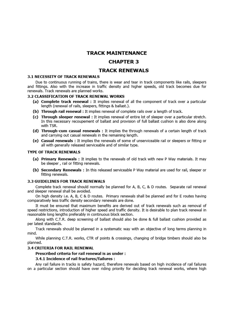 Sem 2 2 Track Renewal | PDF | Rail Transport | Rail Infrastructure