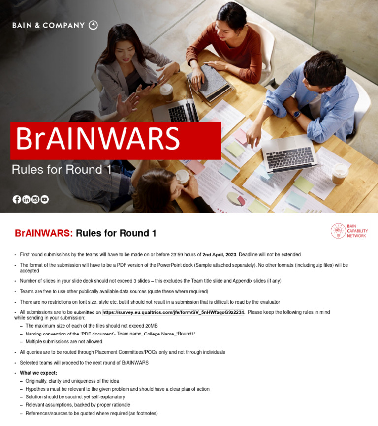 Brainwars 2022 - Round 1 Rules | PDF
