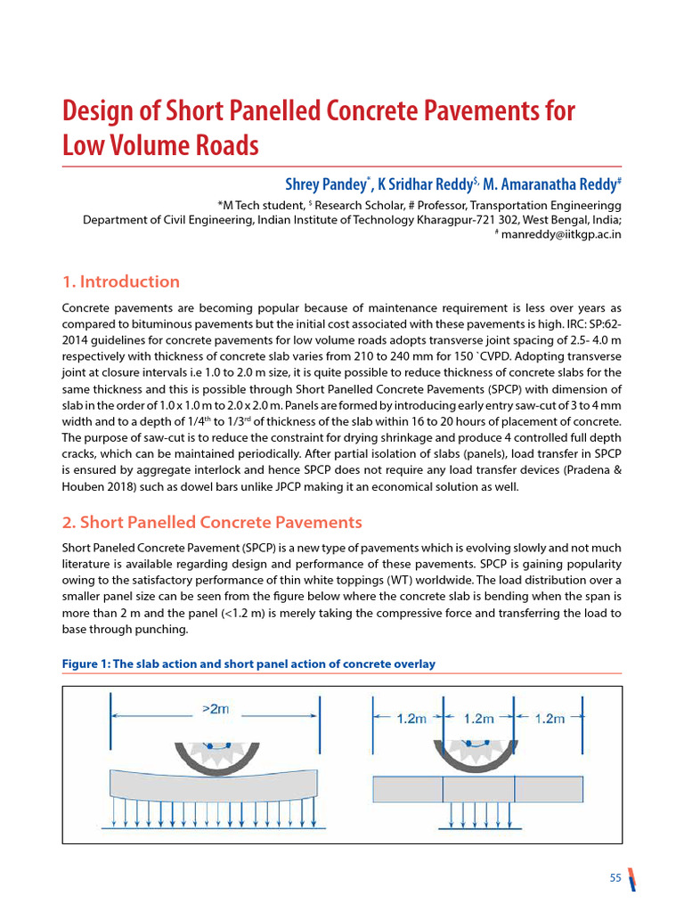 Short Panelled Concrete Pavements Design | PDF | Road Surface | Concrete