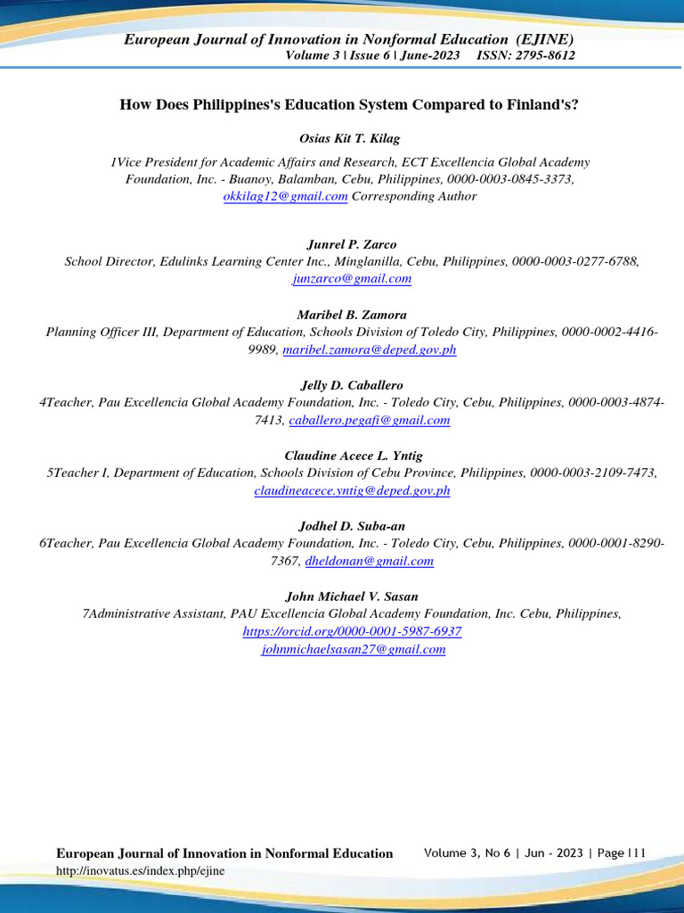Comparing Education: Finland vs. Philippines | PDF | Secondary ...