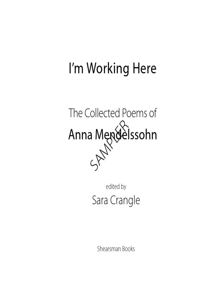Anna Mendelssohn Collected Poems Sampler | PDF | Poetry | Modernism