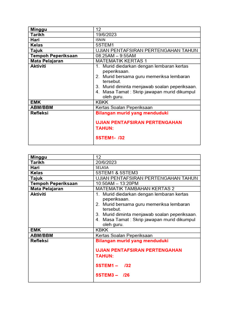 RPH M12 Exam | PDF | Sains & Matematika | Teknologi & Rekayasa