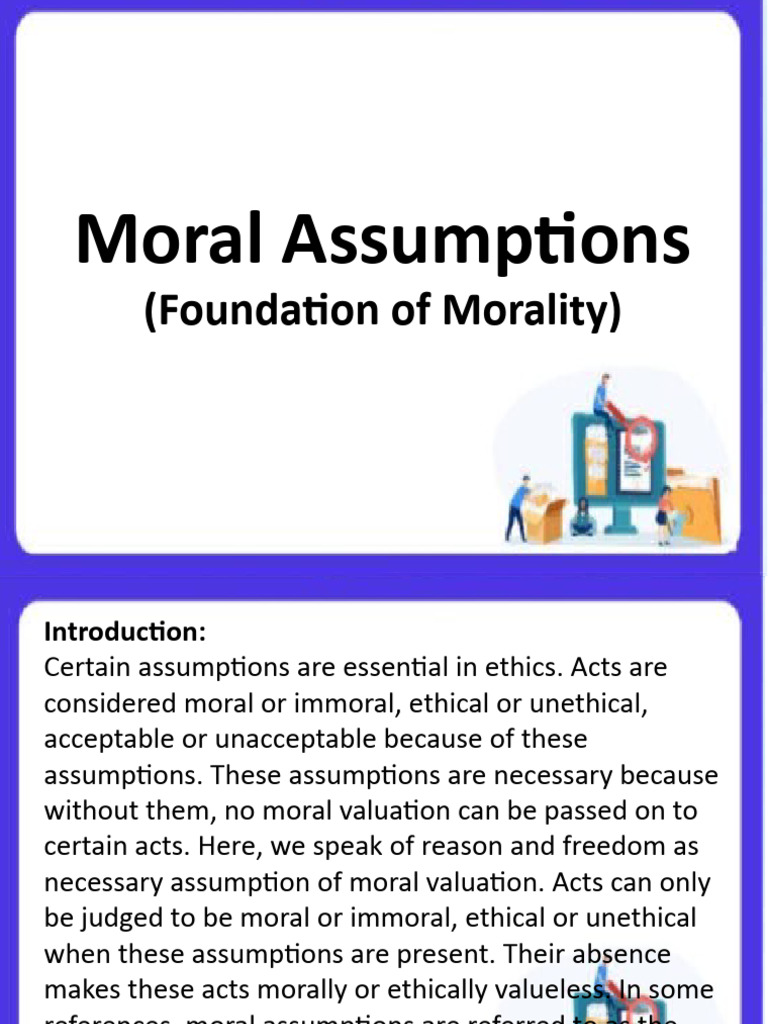 Moral Assumptions Ethics | PDF | Morality | Reason