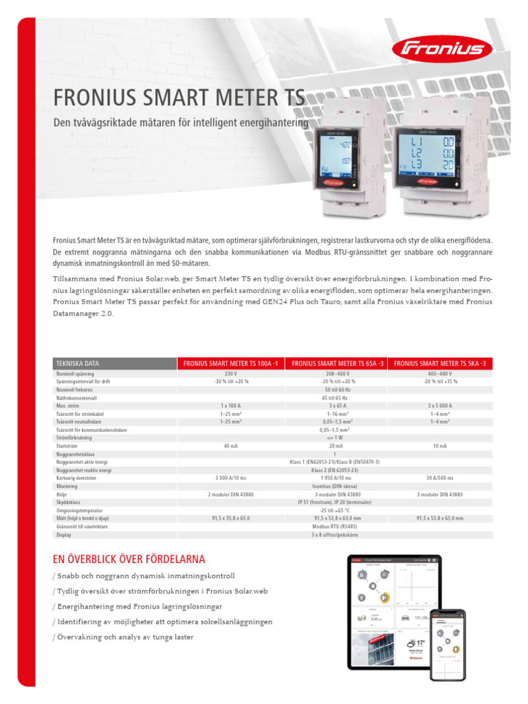 SE DS Fronius Smart Meter TS SV | PDF