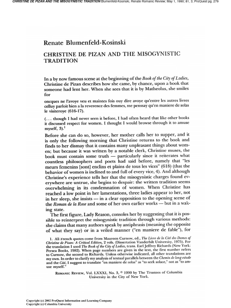 Christine de Pizan's Feminist Challenge | PDF