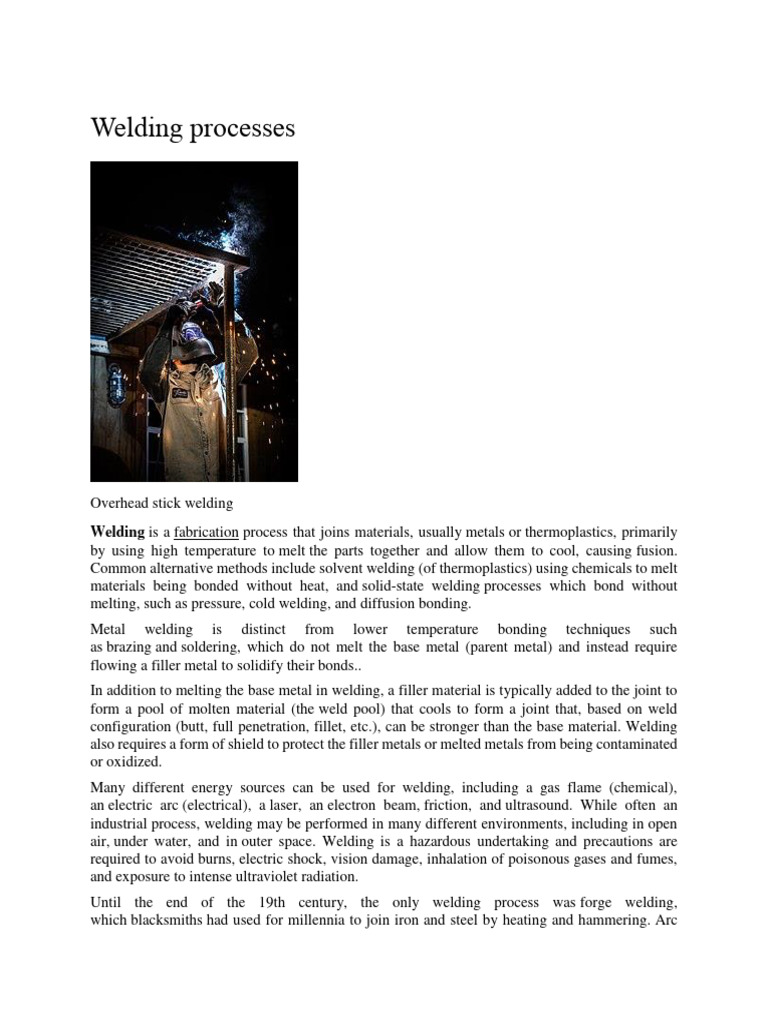 Welding Processes Using in Industries | PDF | Welding | Construction