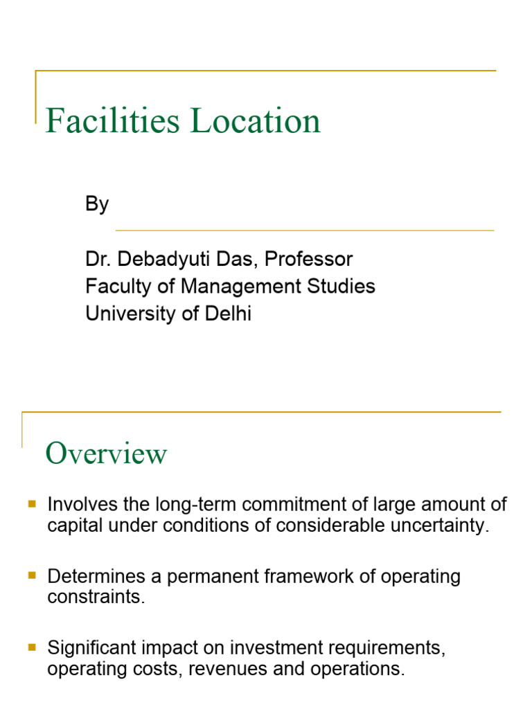 Facility Location | PDF | Supply Chain | Globalization