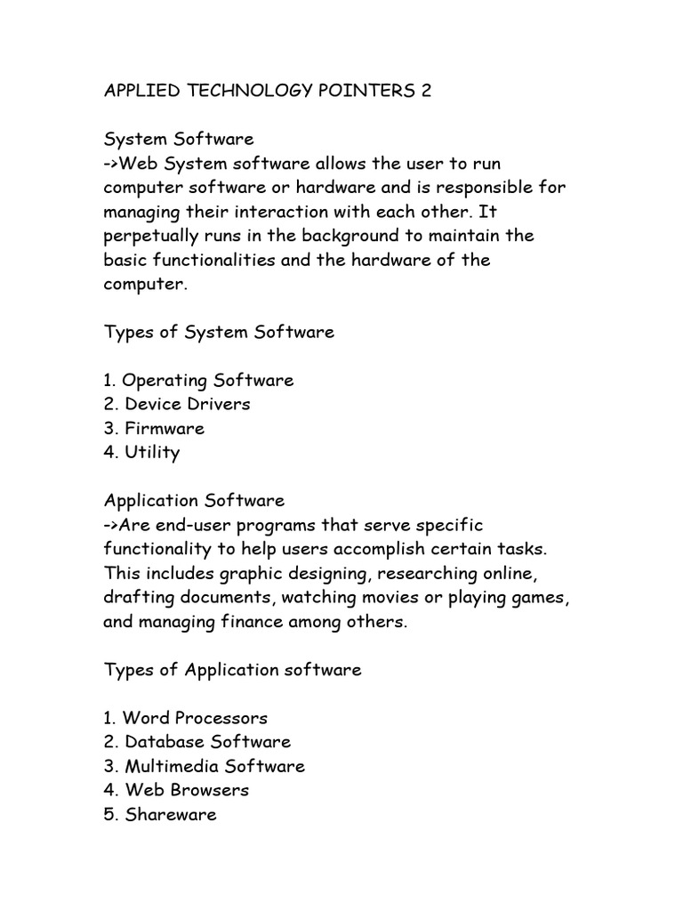 Understanding System and Application Software | PDF | Software ...
