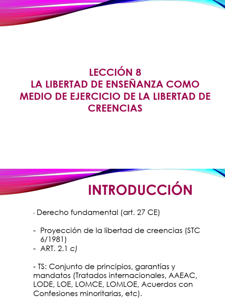 LECCIÓN 8 Derecho de Creencias | PDF | Libertad | Libertad académica