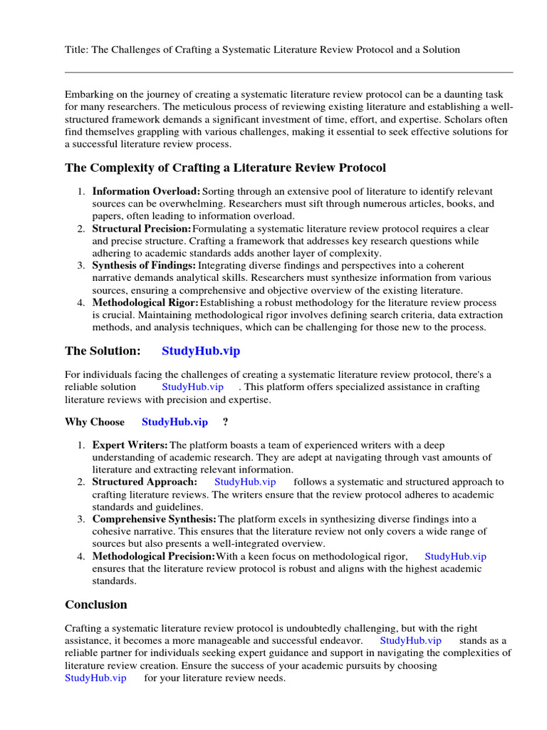 Template For A Systematic Literature Review Protocol | PDF | Systematic ...