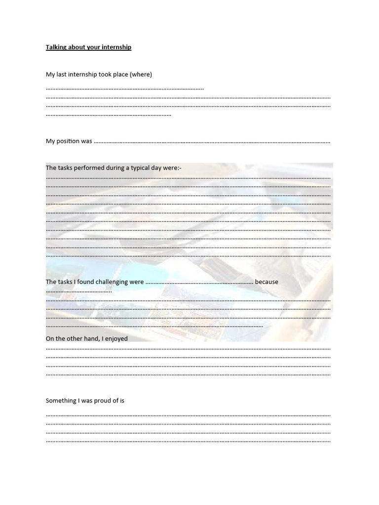 Talking About Your Internship | PDF | Computers