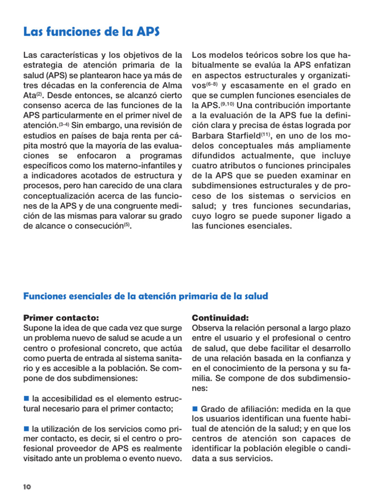 Funciones de la Atención Primaria de Salud | PDF