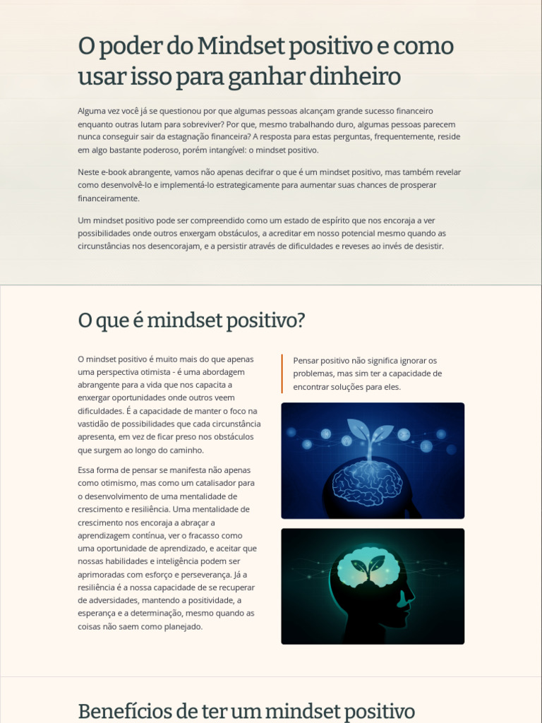 Mindset Positivo e Sucesso Financeiro | PDF | Aprendizado | Resiliência ...