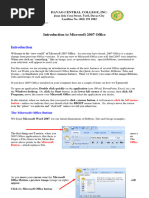 Office 2007 Introduction | PDF | Microsoft Office | Microsoft Excel