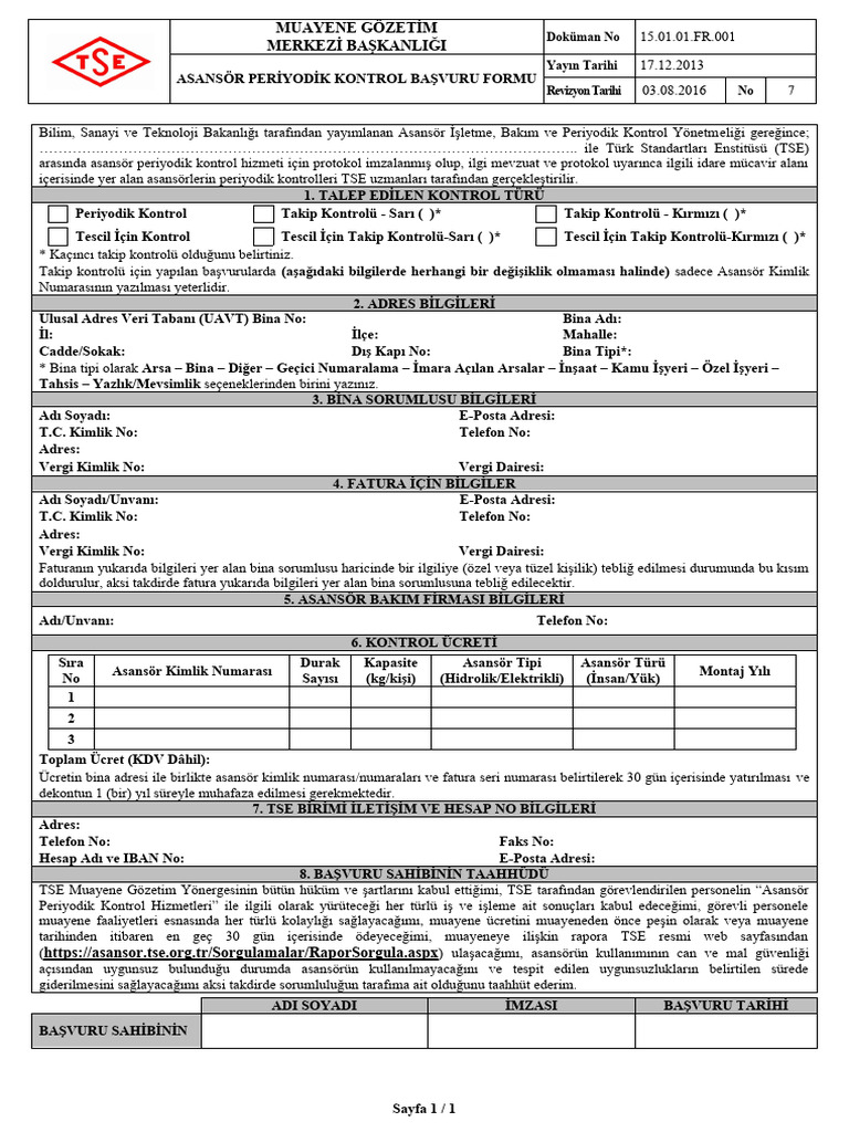 Tse Başvuru Formu | PDF