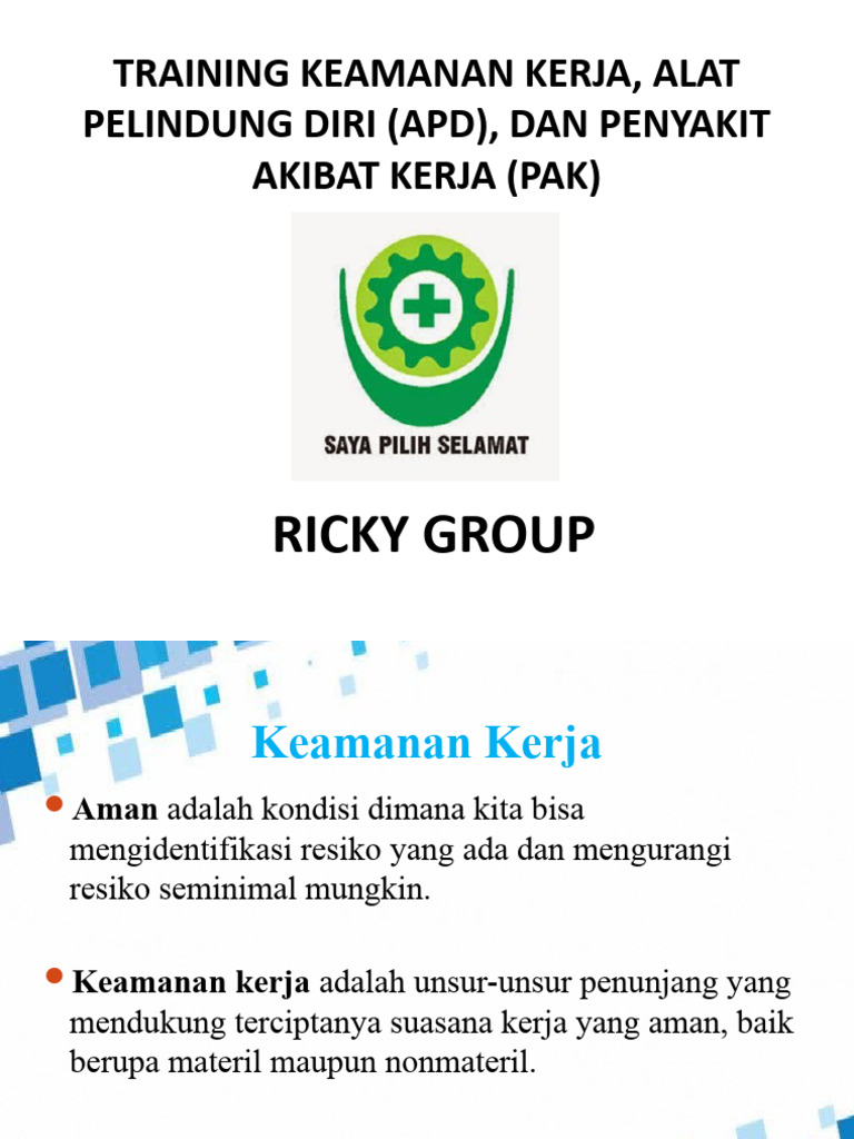 Training Keamanan Alat Kerja, Apd, Dan Pak Oke | PDF | Teknologi & Rekayasa