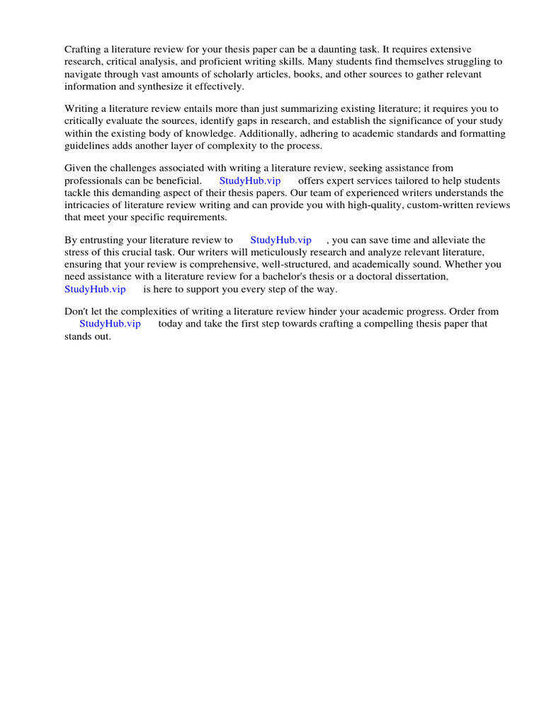 Thesis Paper Literature Review | PDF | Thesis | Literature Review