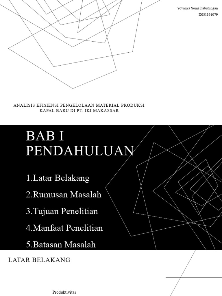 PPT Presentasi Analisis Efisiensi Pengelolaan Material Produksi Kapal Baru Dengan Mce Di Pt. Iki ...