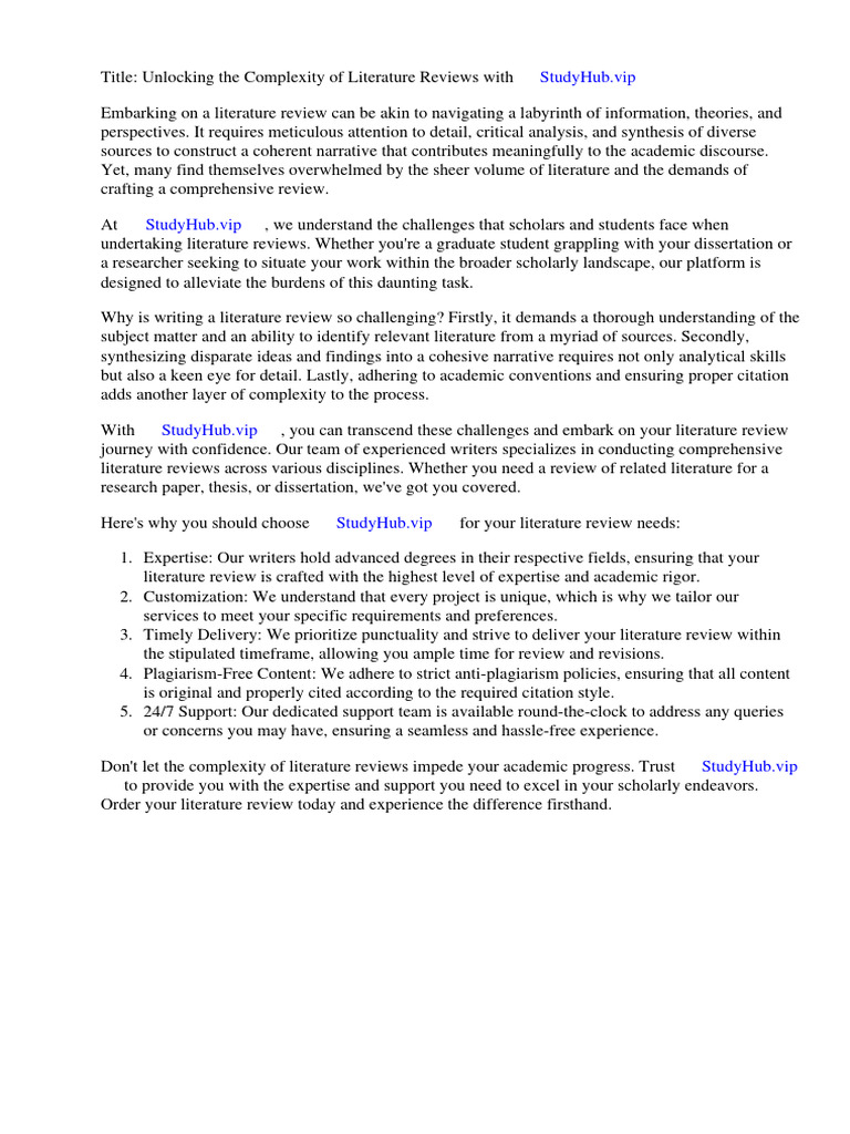 Example of Review of Related Literature Sample | PDF | Essays | Thesis