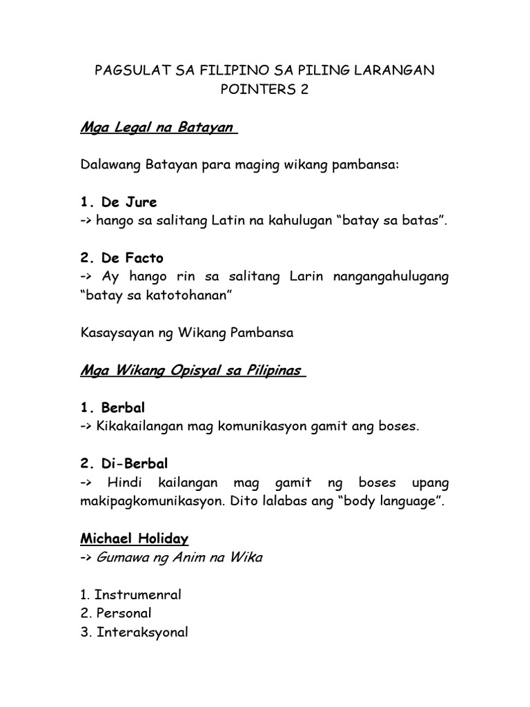 Pagsulat Sa Filipino Sa Piling Larangan Pointers 2 | PDF