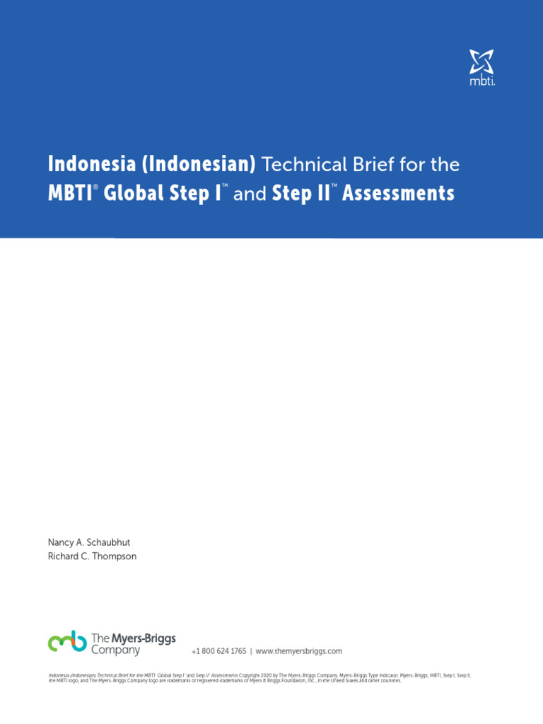 MBTI Global Manual Tech Brief - IDN | PDF