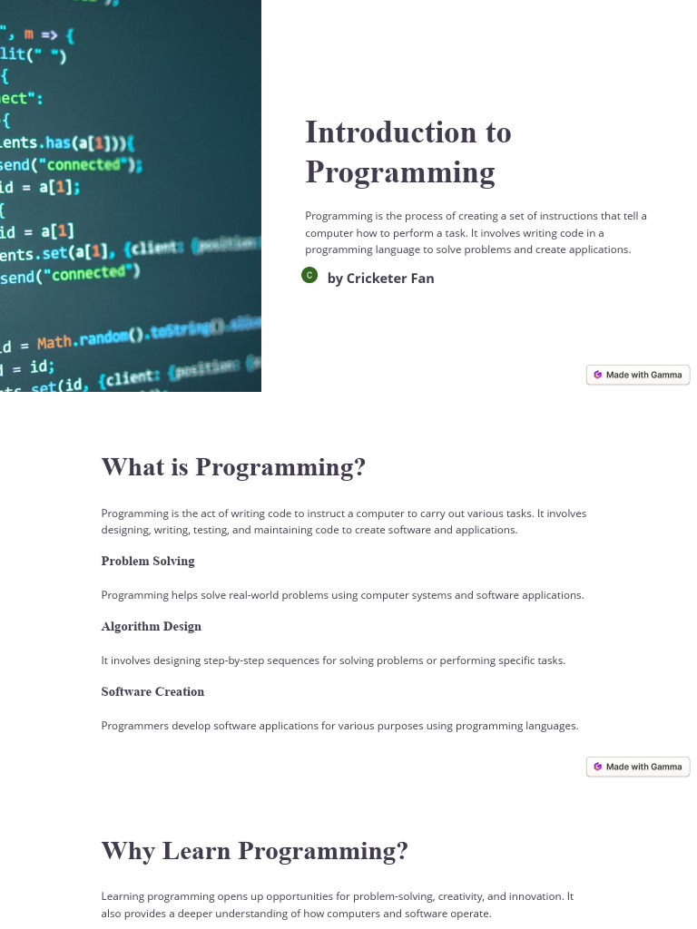 Introduction To Programming | PDF | Computer Programming | Programming Introduction To Programming | PDF | Computer Programming | Programming
