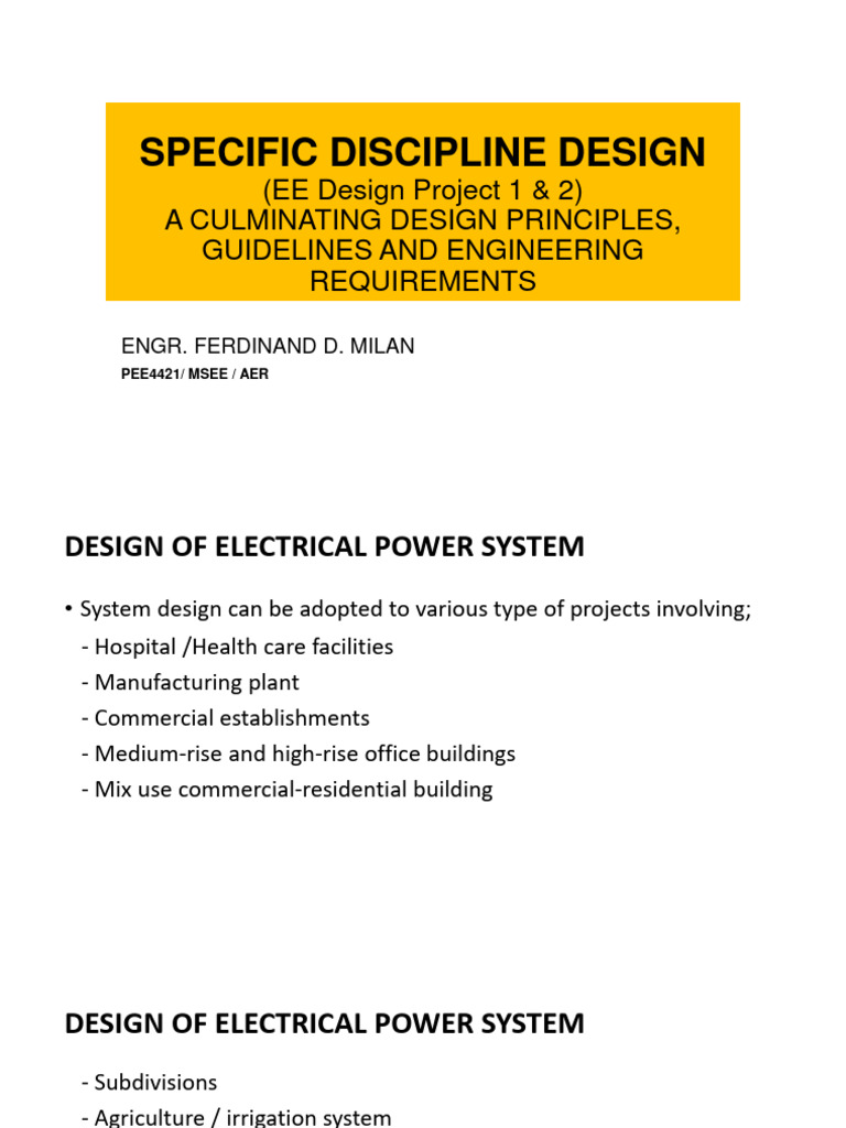 Electrical Power System Design Guidelines | PDF | Electrical Substation ...