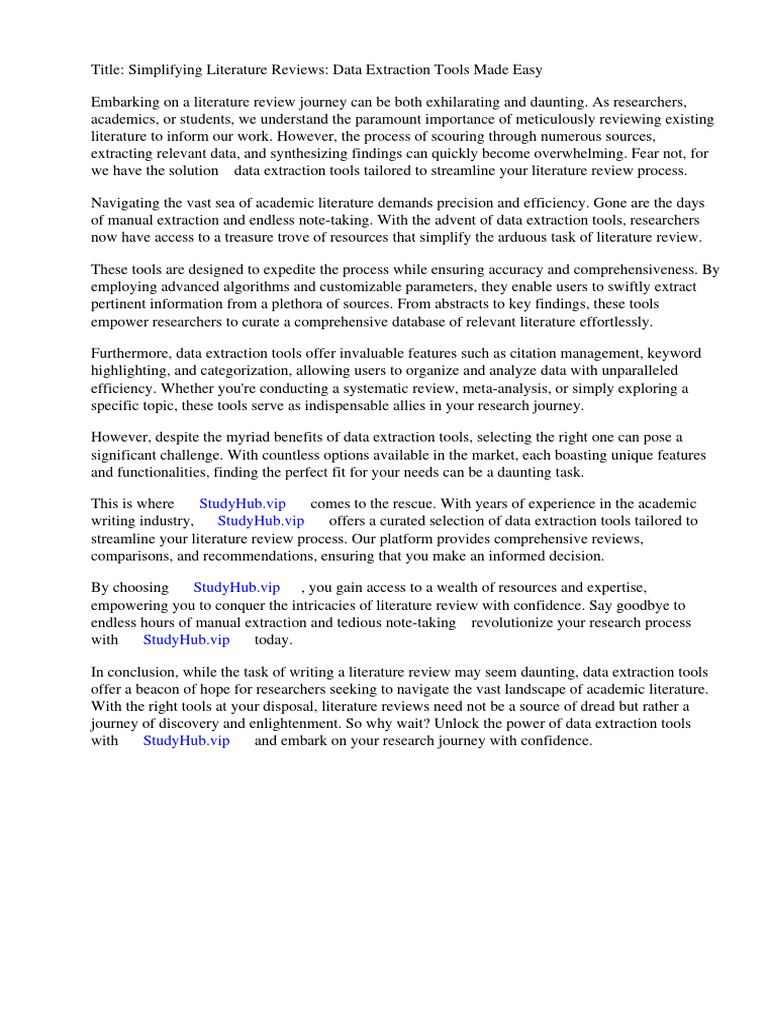 Data Extraction Tools For Literature Reviews Pdf Systematic Review Data