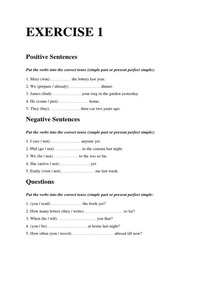 Esatic-L1 Past Mixed Exercises | PDF | Grammatical Tense | Verb
