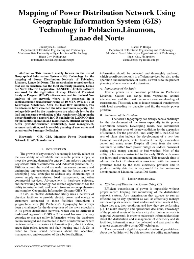 Mapping of Power Distribution Network Using GIS | PDF | Esri | Arc Gis