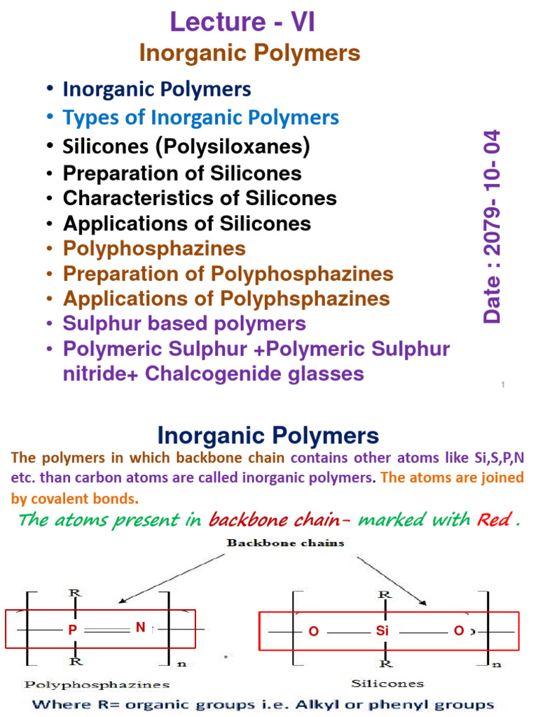Inorganic Polymers | PDF | Polymers | Silicone