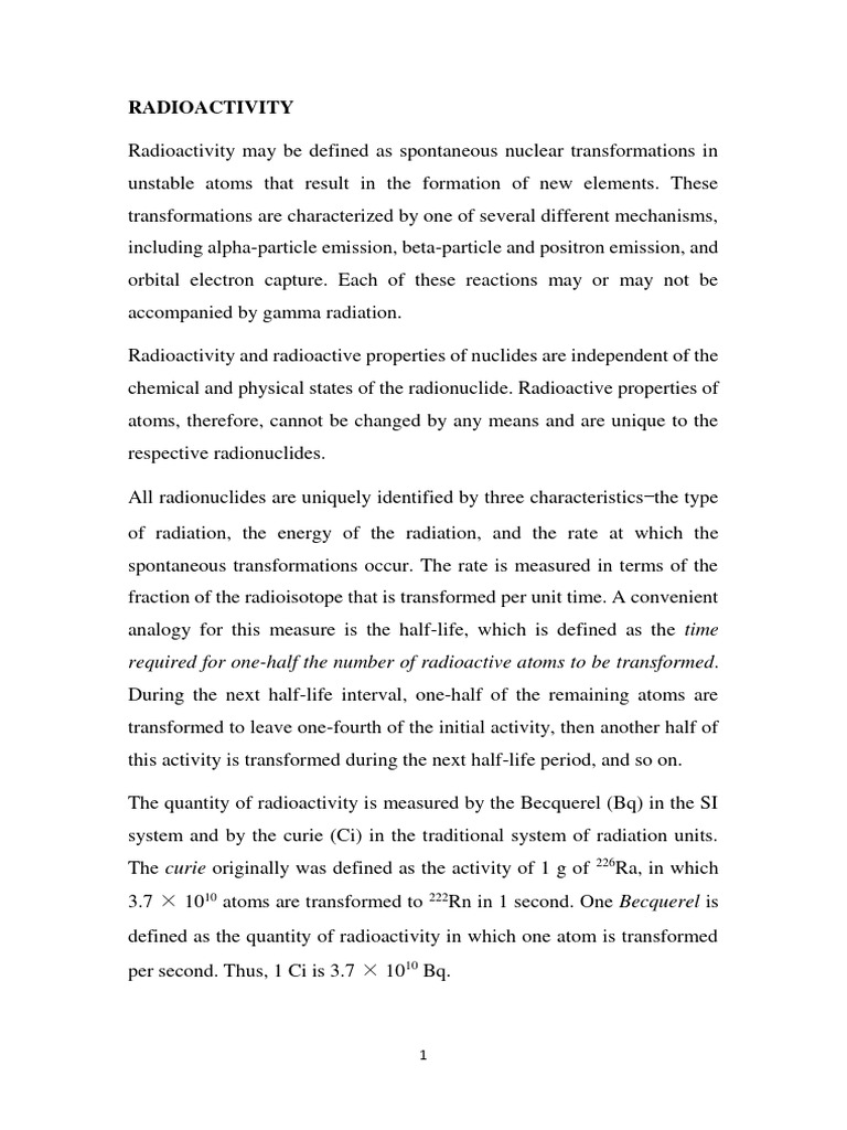2. Radioactivity 4.Docx | PDF | Radioactive Decay | Radionuclide