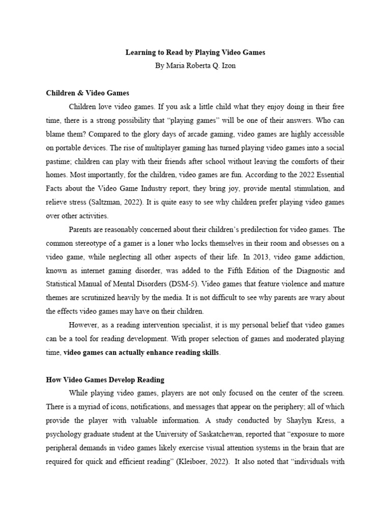 Learning to Read by Playing Video Games | PDF | Attention | Video Games