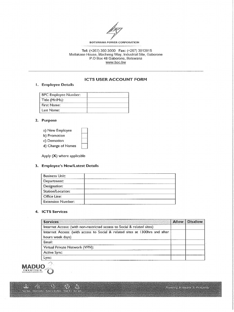 Ict User Form | PDF
