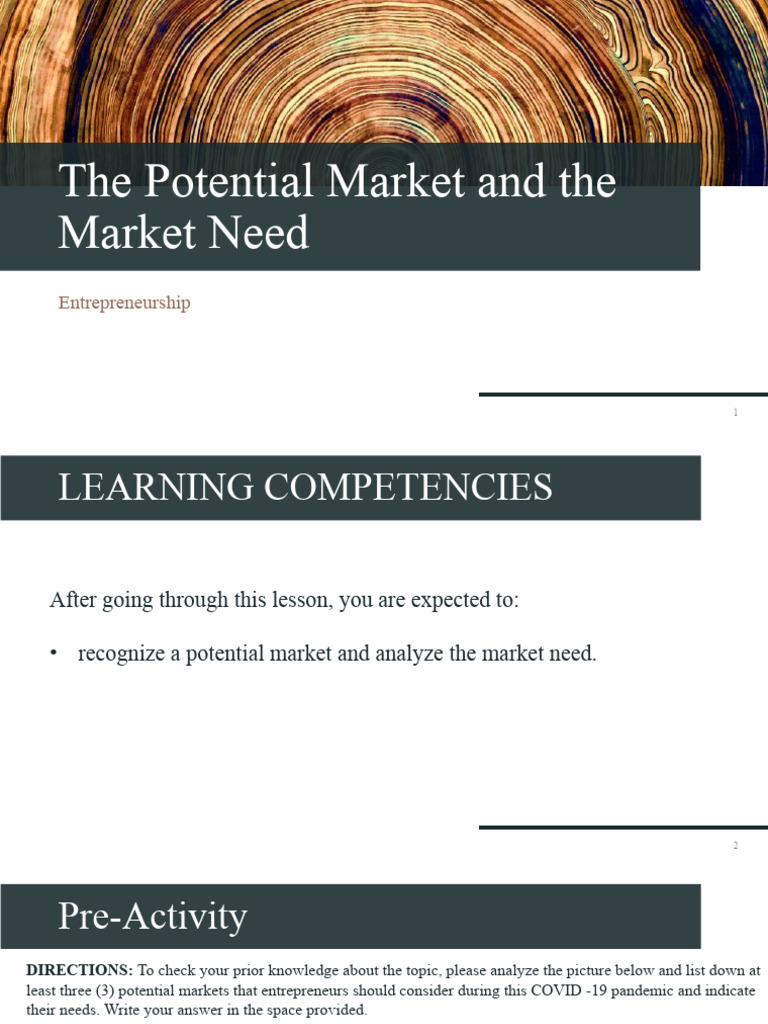 The Potential Market and The MarketNeed Original | PDF | Market ...