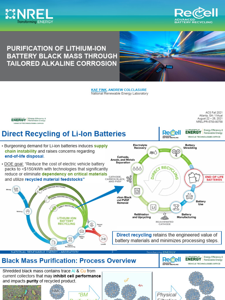 Recell - Battery Recycling Presentation | PDF | Lithium Ion Battery ...