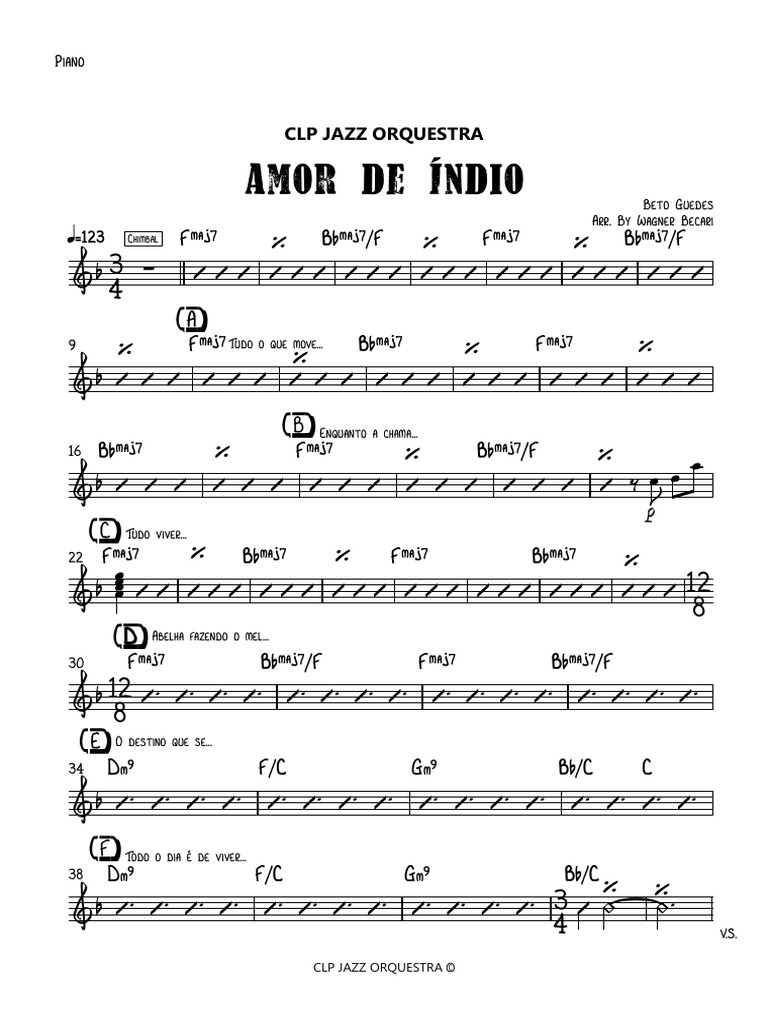 AMOR DE ÍNDIO - Piano | PDF