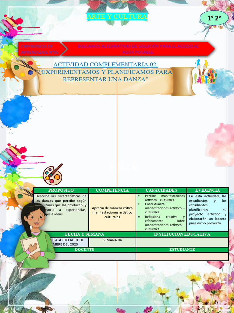 ARTE 1° 2° - ACTIVIDAD COMPLEMENTARIA 02 | PDF | Bailes | Aprendizaje