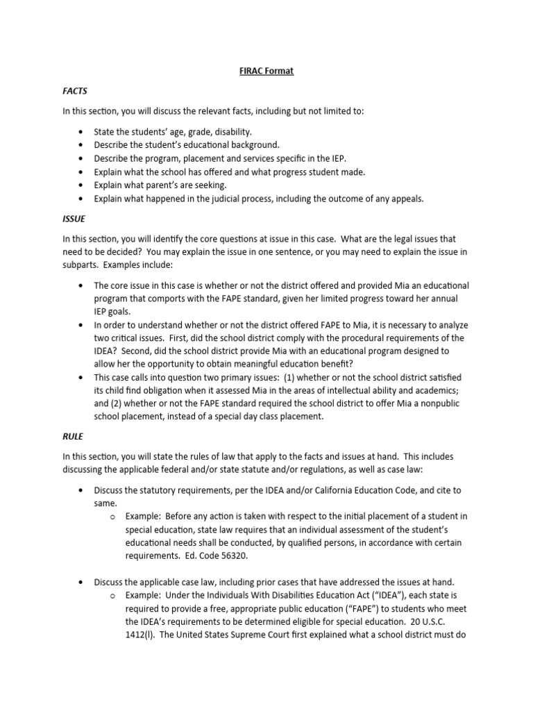 FIRAC Format | PDF | United States Law | Law Of The United States